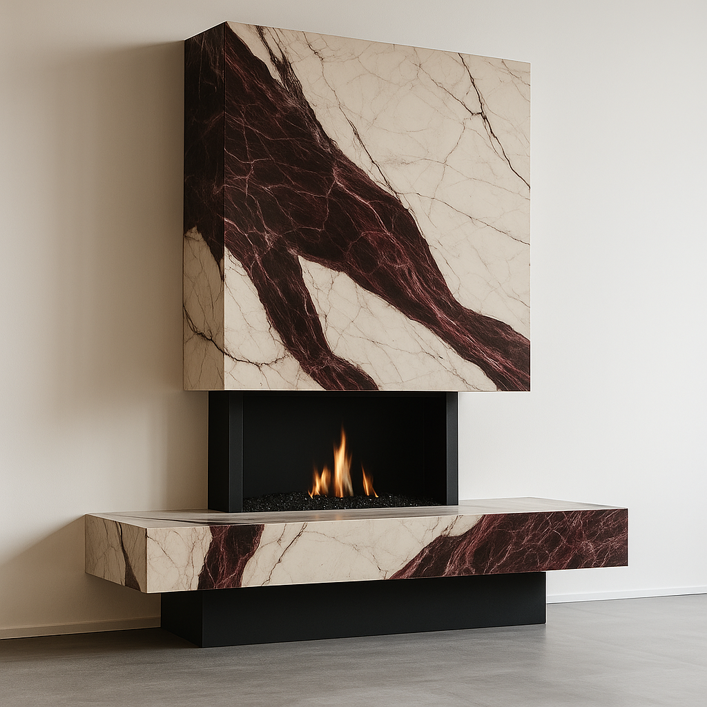 Calacatta Viola Marble Fireplace – MEG Custom Marble By Ziynet A. LLC